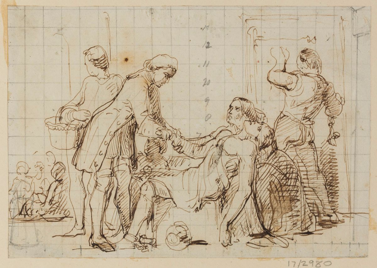 Preliminary drawing of a dying man | Works of Art | RA Collection ...