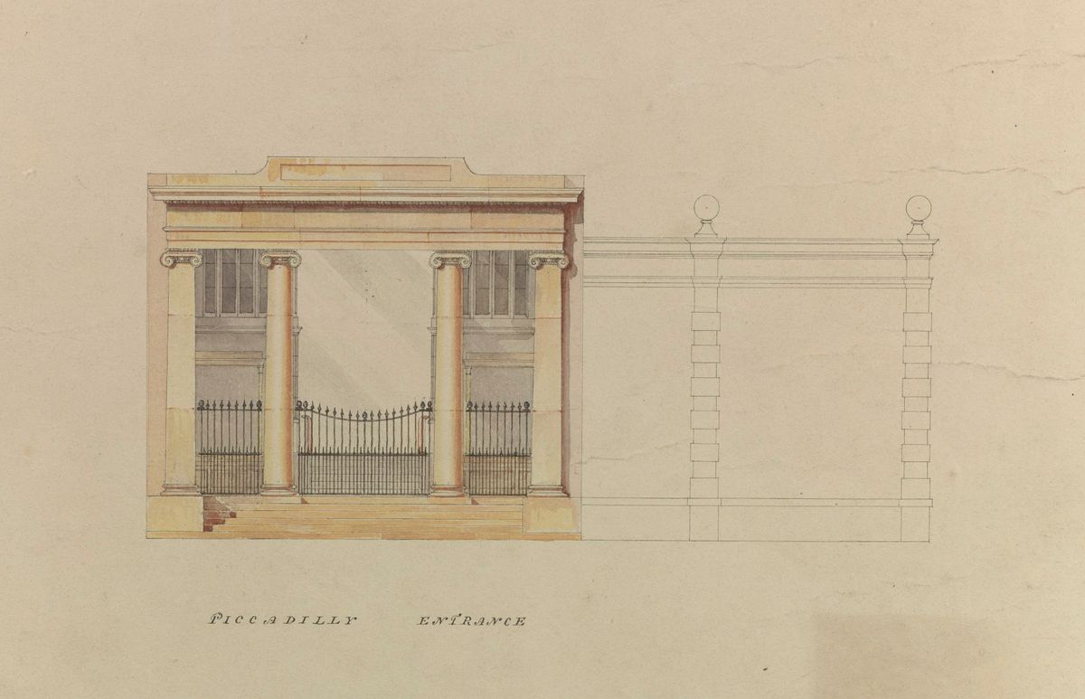 Design, unexecuted, for Burlington Arcade, Piccadilly, Westminster ...