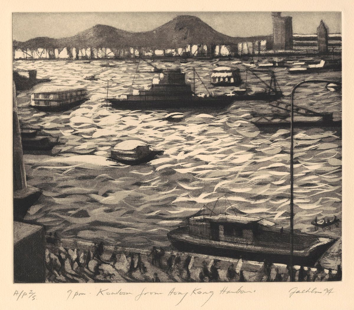 9pm, Kowloon from Hong Kong Harbour | Works of Art | RA Collection ...