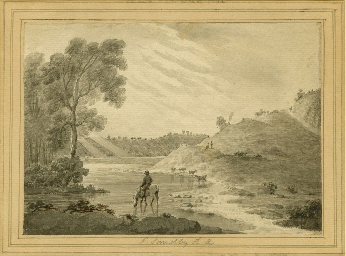 A Rider Watering his Horse by a Lake | Works of Art | RA Collection ...